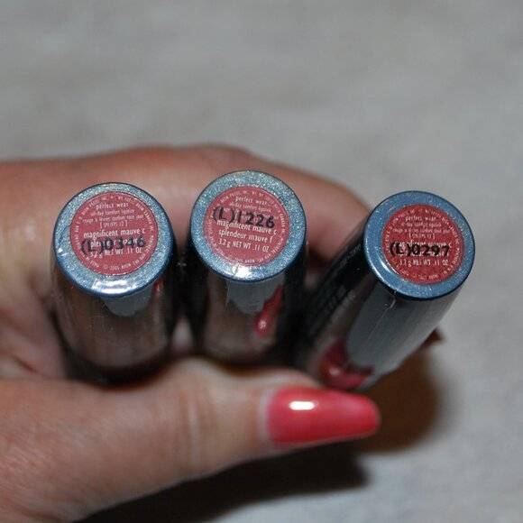 Avon | Makeup | Set Of 3 Avon Perfect Wear Lipsticks Magnificent Mauve ...